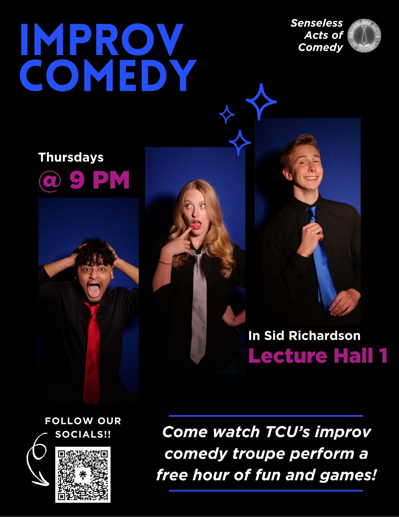 What2Do@TCU | Senseless Acts of Comedy (SAC!) – Improv Comedy Show